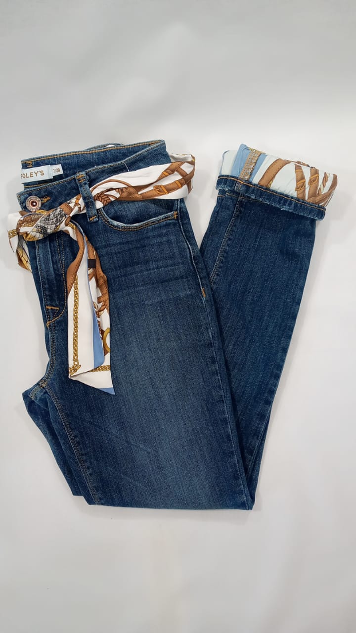 Pantalón de mezclilla Foley’s con detalles en café – Casa Edith Tu ...